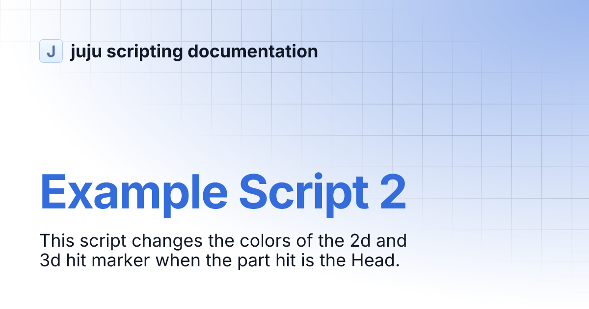 Example Script 2 | juju scripting documentation